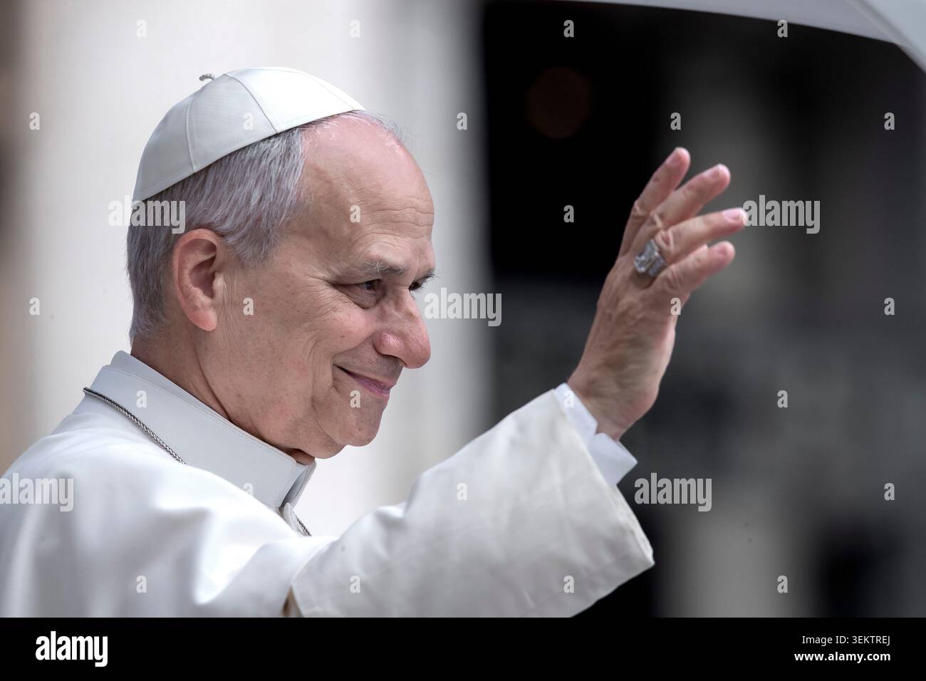 Pope Leo XIV arrives for his weekly general audience in St. Peter's ...
