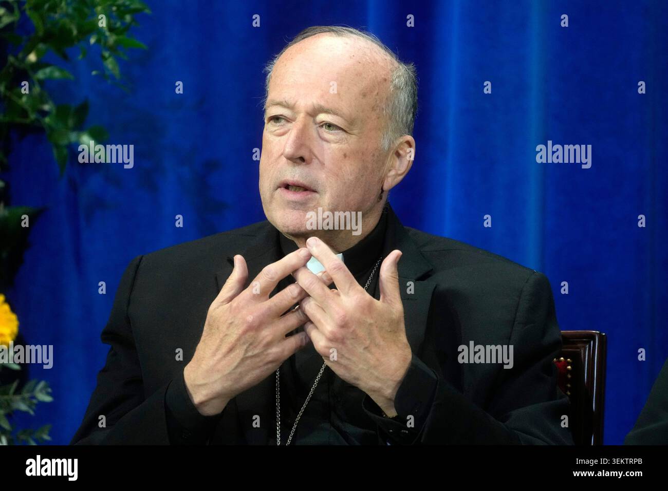 FILE - Cardinal Robert McElroy of Washington attends a press conference ...