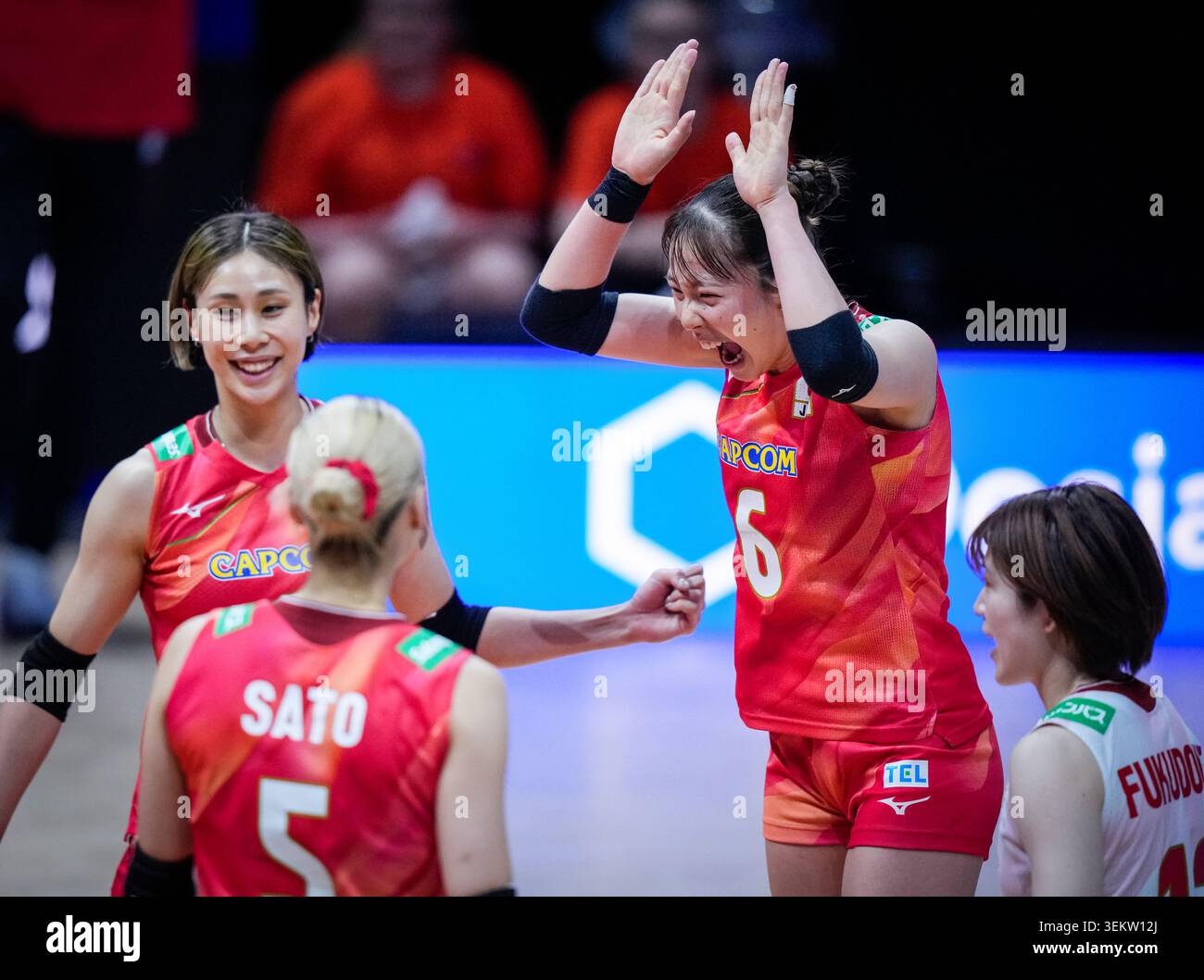 Team Japan Nanami Seki celebrates against Team France during their ...