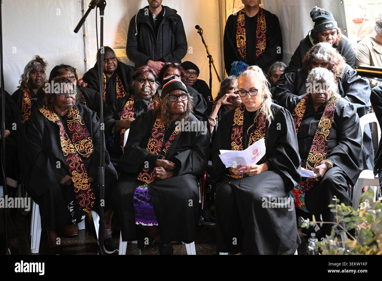 Iwiri Indigenous choir members during the unveiling of the Lowitja O ...