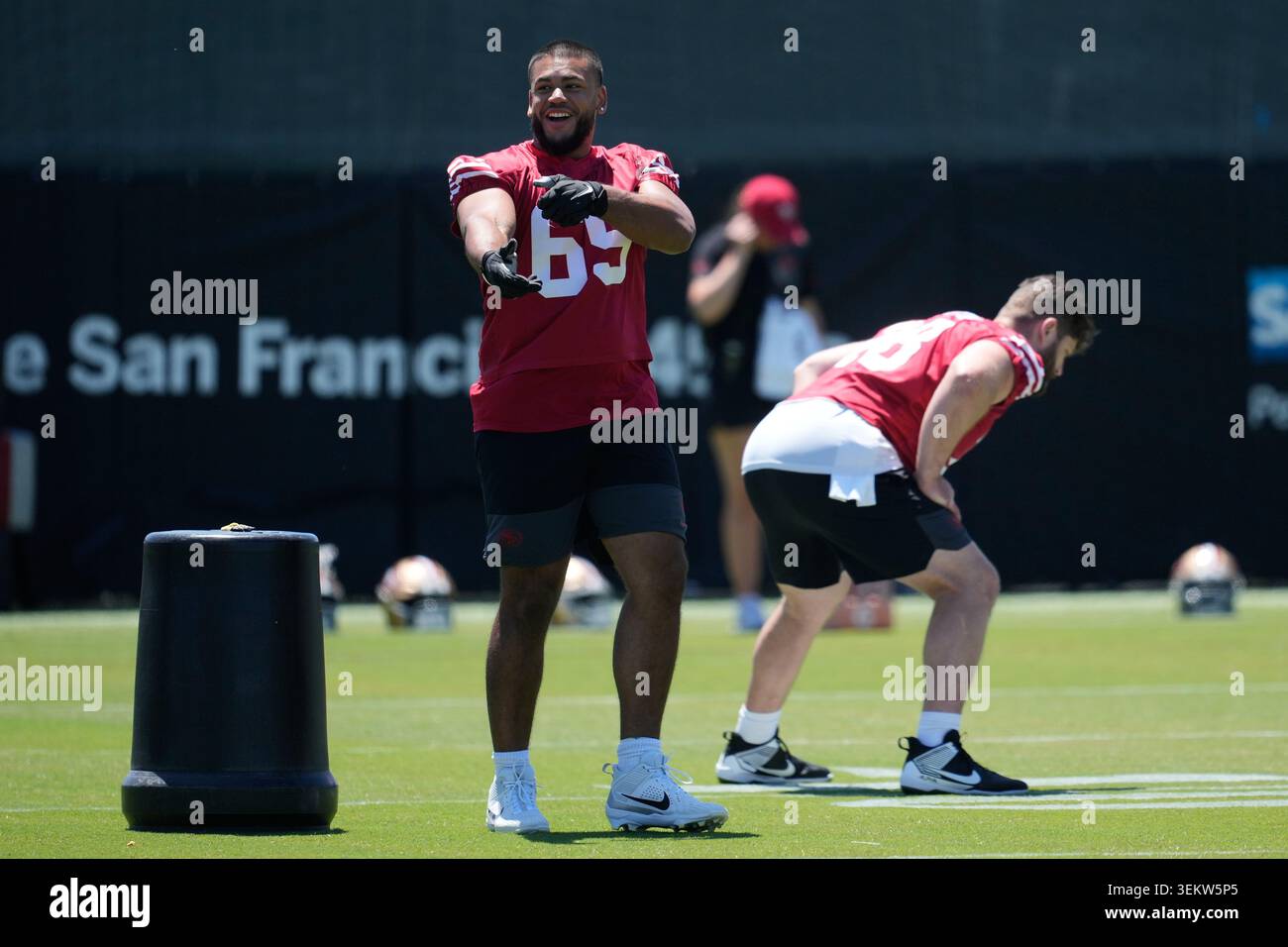 San Francisco 49ers' Enrique Cruz Jr. during NFL football practice ...