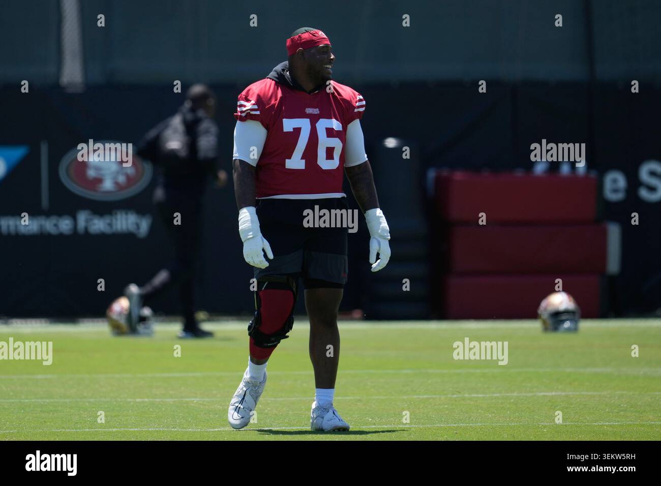 San Francisco 49ers' Vederian Lowe during NFL football practice ...