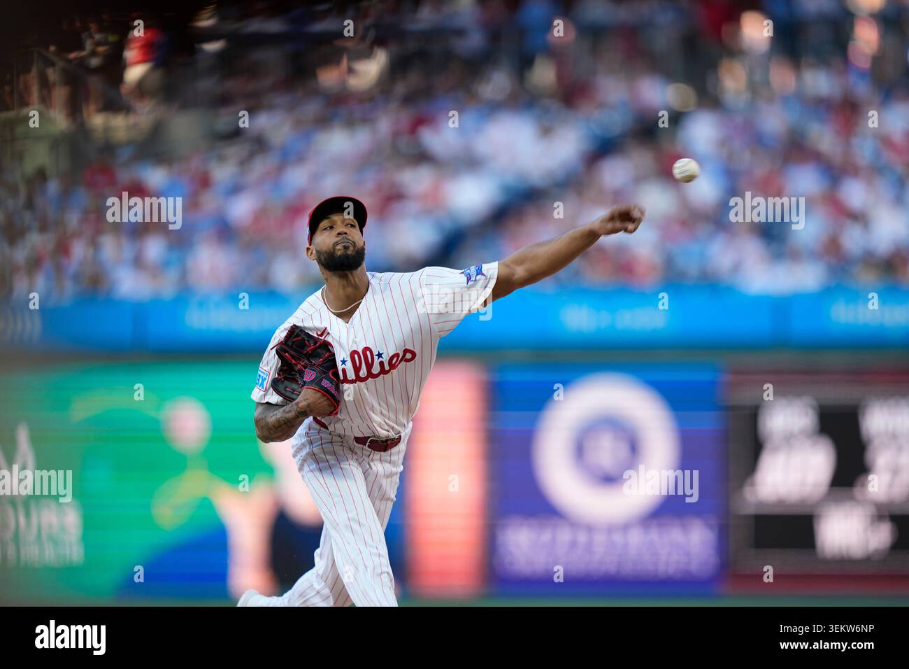Philadelphia Phillies' Cristopher Sánchez plays during a baseball game ...