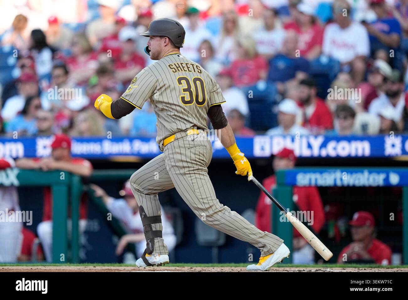 San Diego Padres' Gavin Sheets plays during a baseball game Wednesday ...