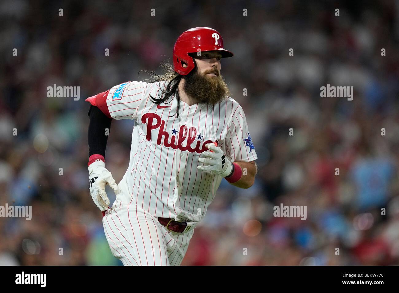 Philadelphia Phillies' Brandon Marsh plays during a baseball game ...