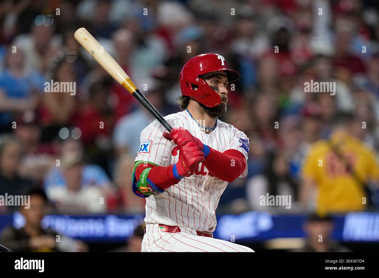 Philadelphia Phillies' Bryce Harper plays during a baseball game ...