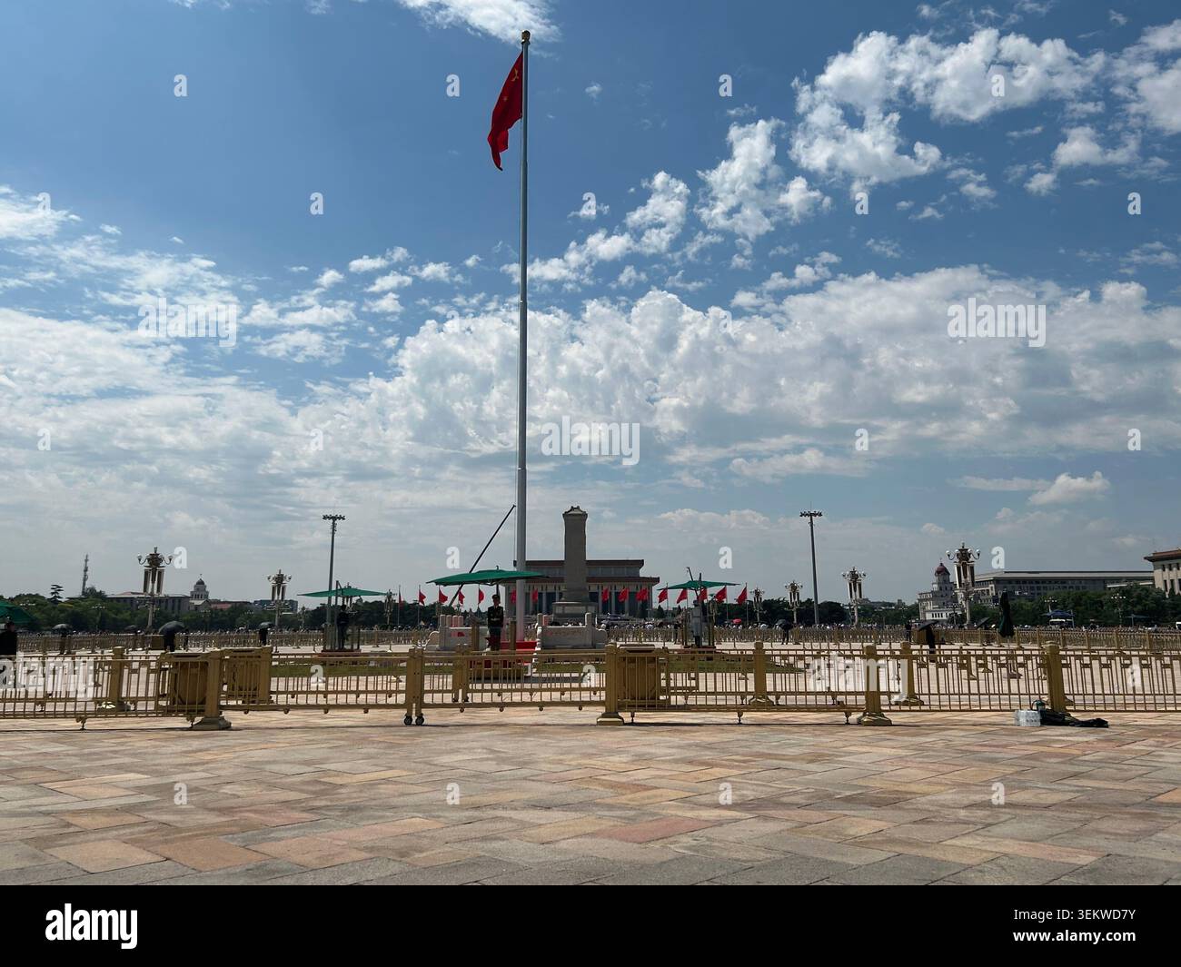 04 June 2026, China, Peking: Police stand at Tiananmen Square. 37 years ...