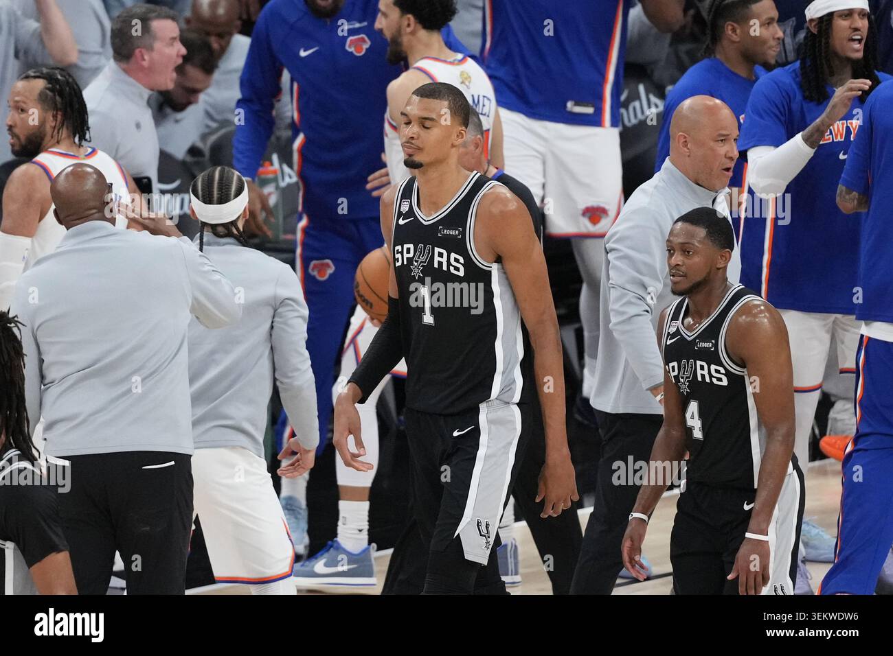 during the second half of Game 1 of the NBA Finals basketball series ...