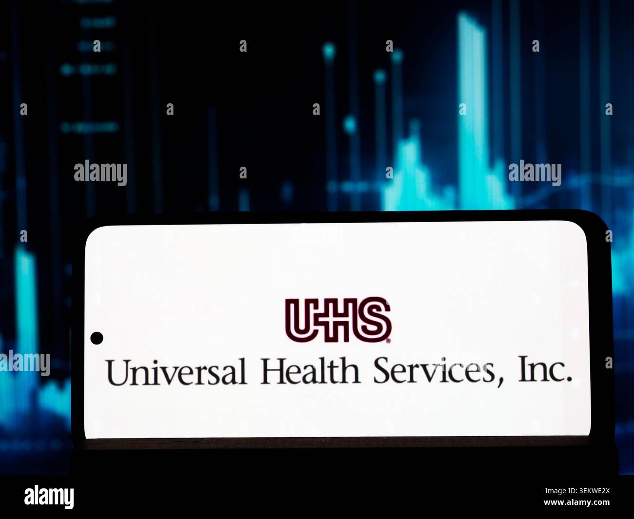 In this photo illustration, Universal Health Services, Inc. (UHS) logo ...