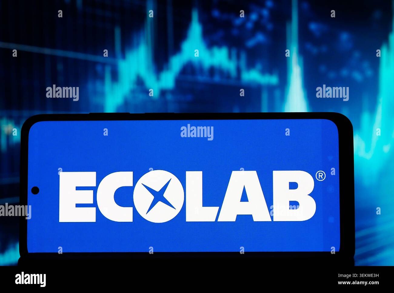 In this photo illustration, Ecolab Inc. logo seen displayed on a ...