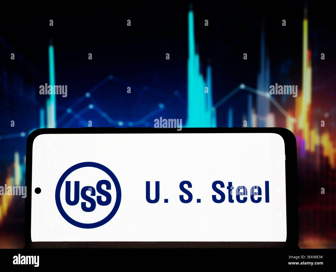 In this photo illustration, The United States Steel Corporation logo ...