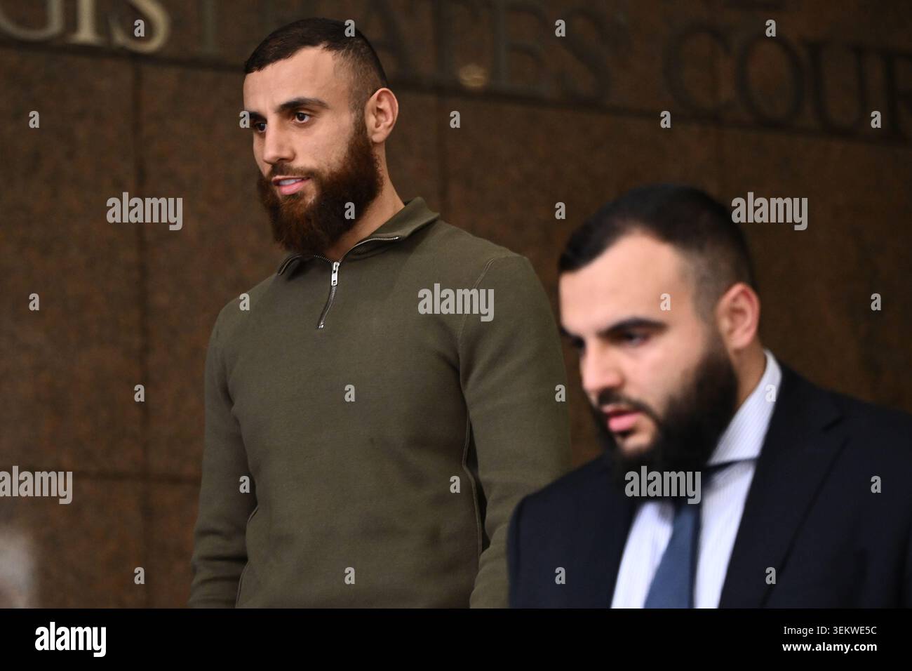 Nazir Haddara (left) leaves the Melbourne Magistrates Court, in ...