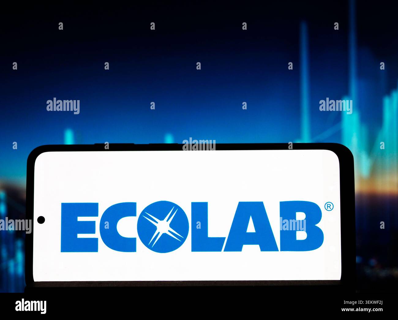 In this photo illustration, Ecolab Inc. logo seen displayed on a ...