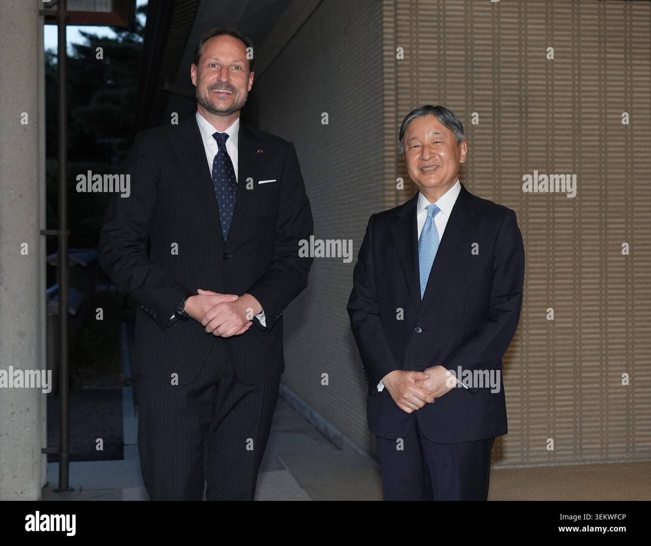 Norway's Crown Prince Haakon (L) visits the Imperial Palace in Tokyo ...