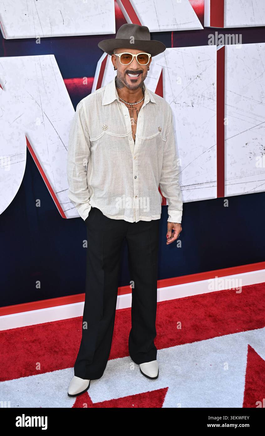 AJ McLean arriving to Paramount Pictures “Scary Movie” world premiere ...