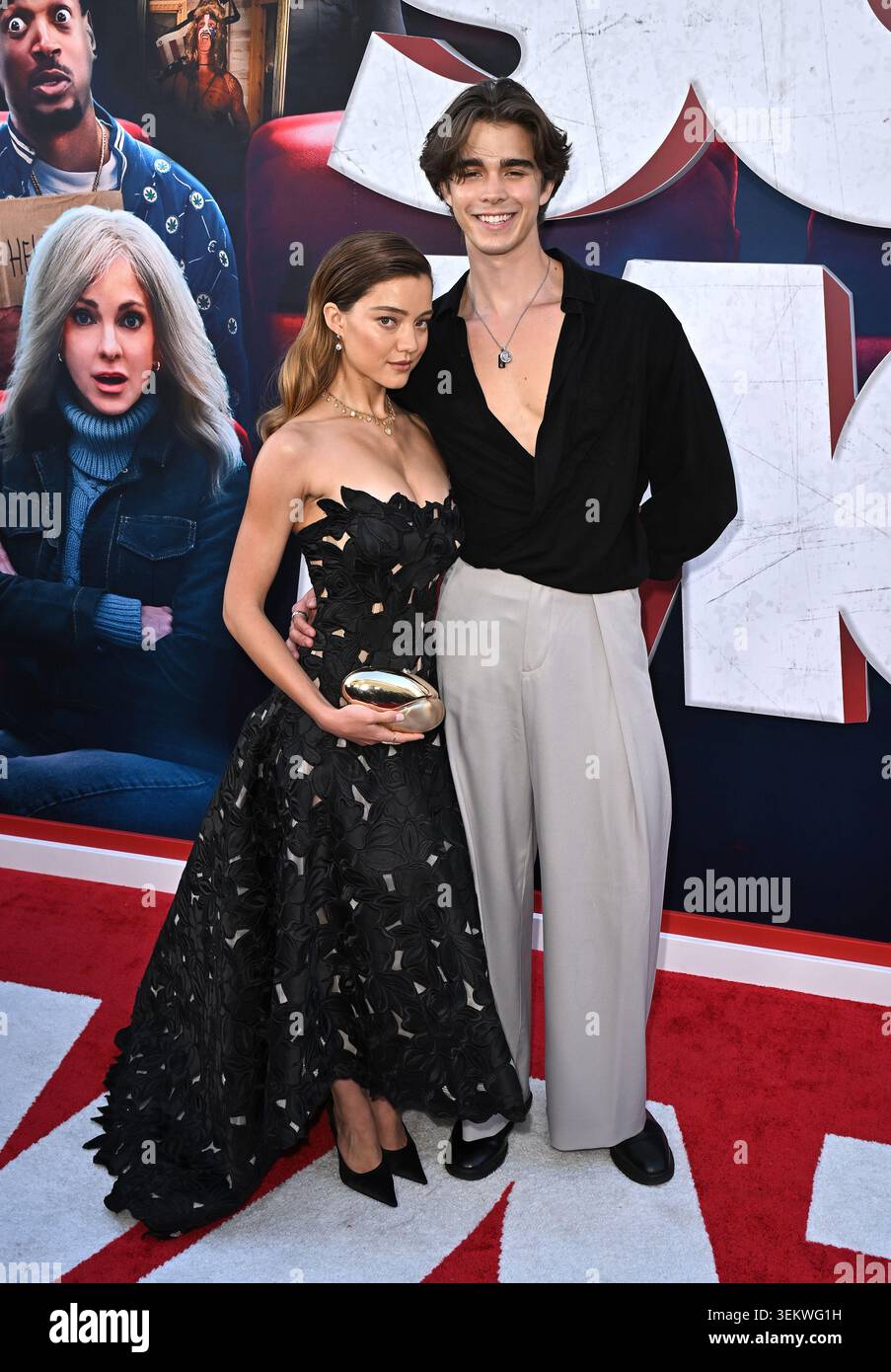 Ruby Snowber and Billy Keogh arriving to Paramount Pictures “Scary ...