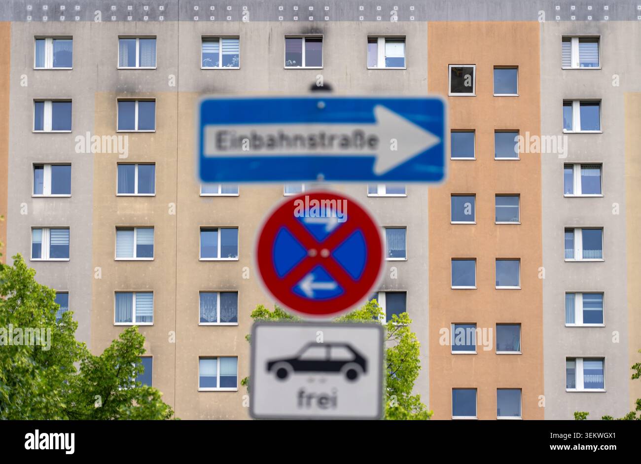 03 June 2026, Berlin: The signs "One-way street", "No stopping" and ...