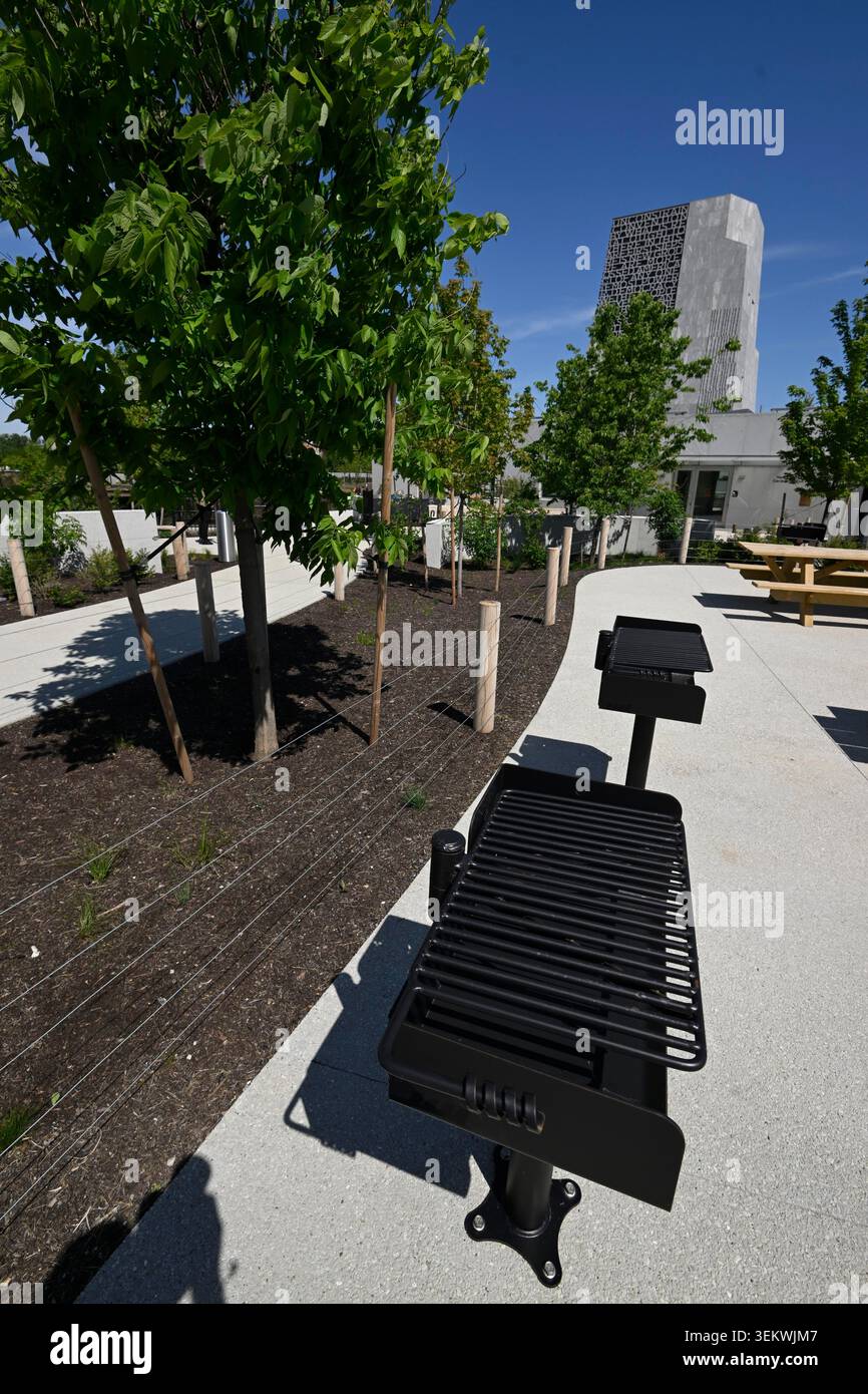 Grills at the Obama Presidential Center in Chicago, Thursday, May 28 ...