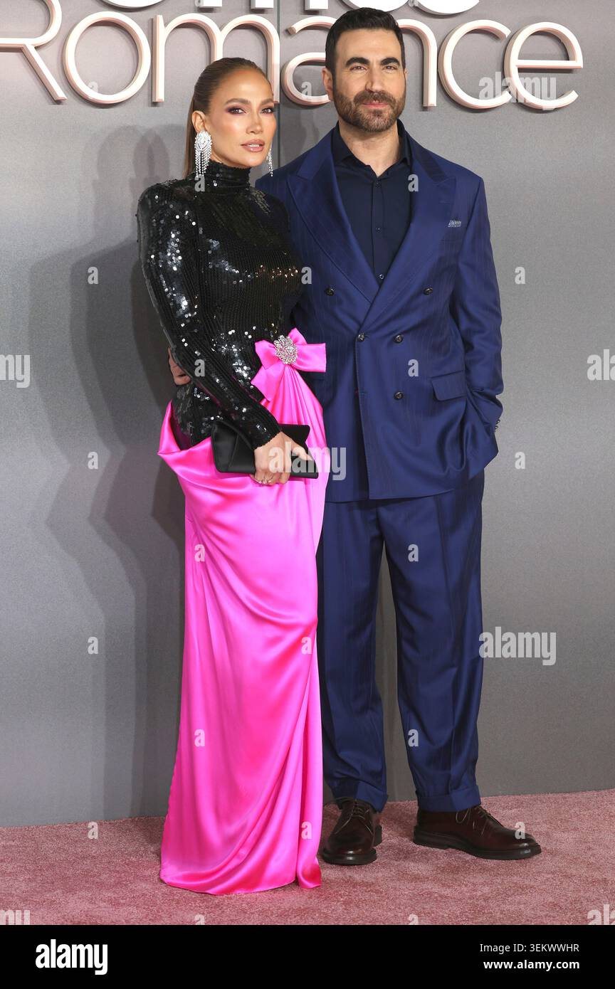 Jennifer Lopez and Brett Goldstein at the premiere of the Netflix film ...