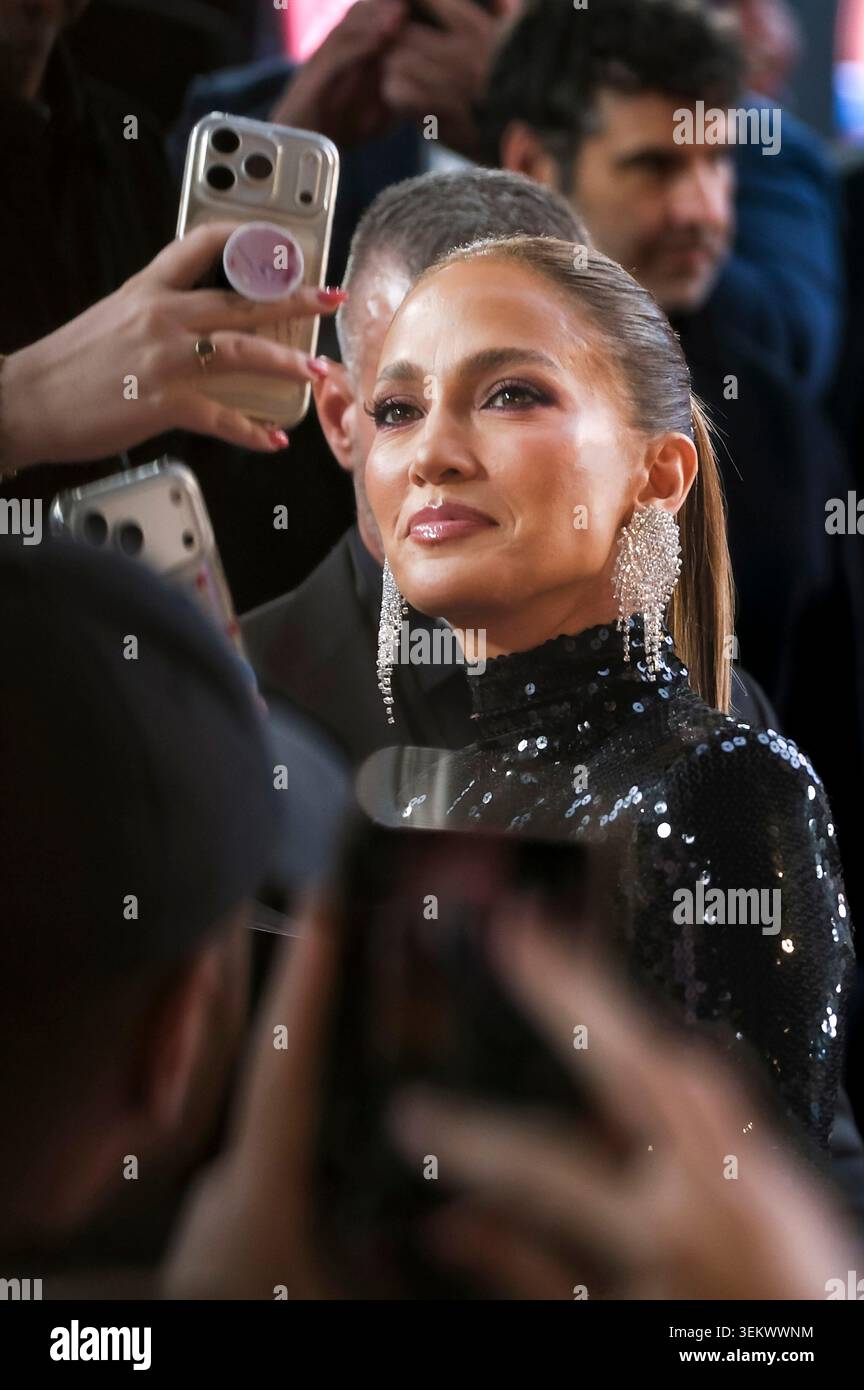 Jennifer Lopez at the premiere of the Netflix film 'Office Romance' at ...
