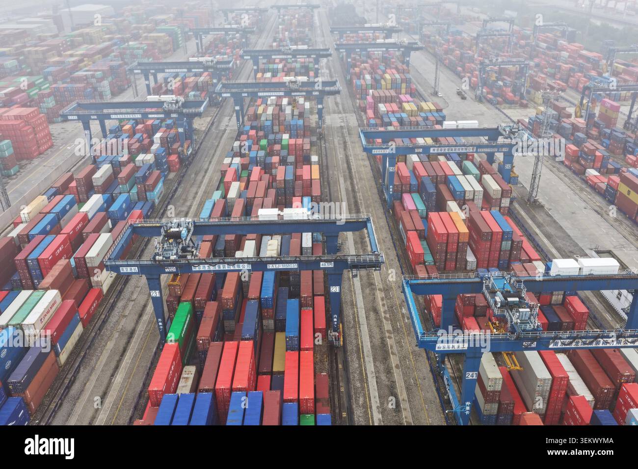 Containers are handled at Longtan Container Terminal in Nanjing, east ...