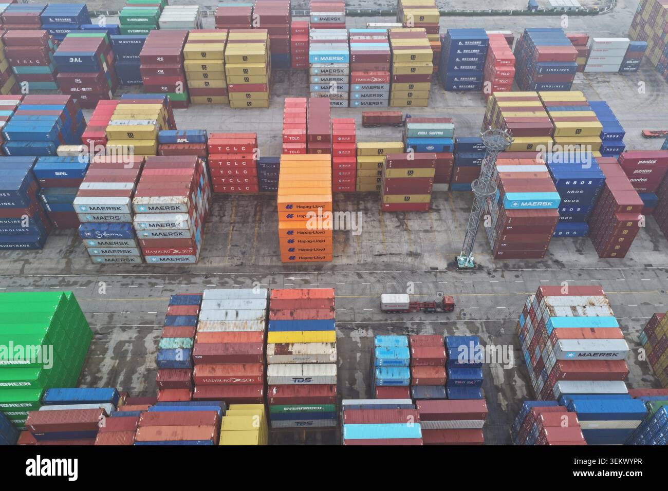 Containers are handled at Longtan Container Terminal in Nanjing, east ...