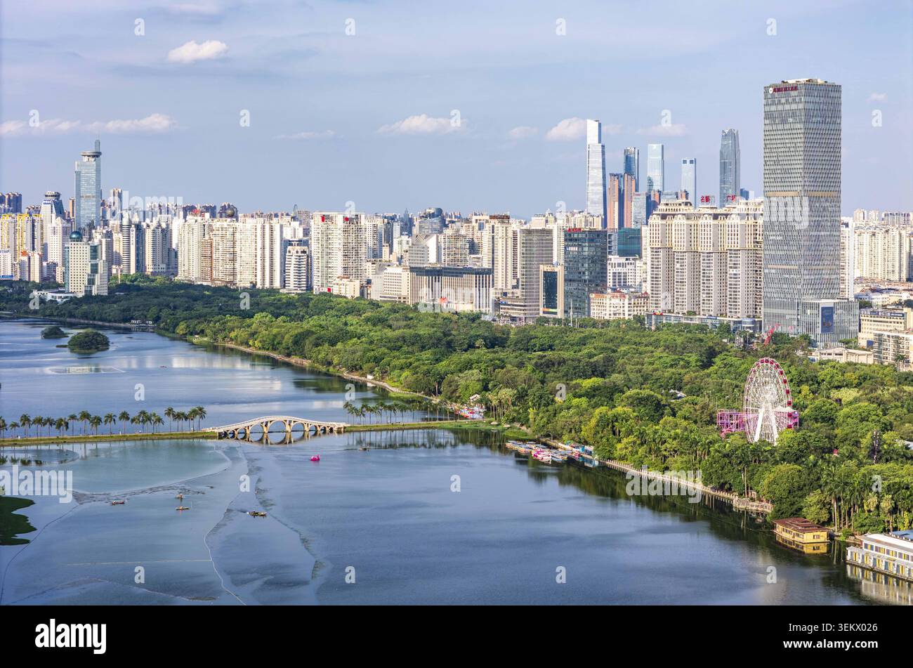 Aerial photos show Nanning's lush urban landscape with South Lake Park ...
