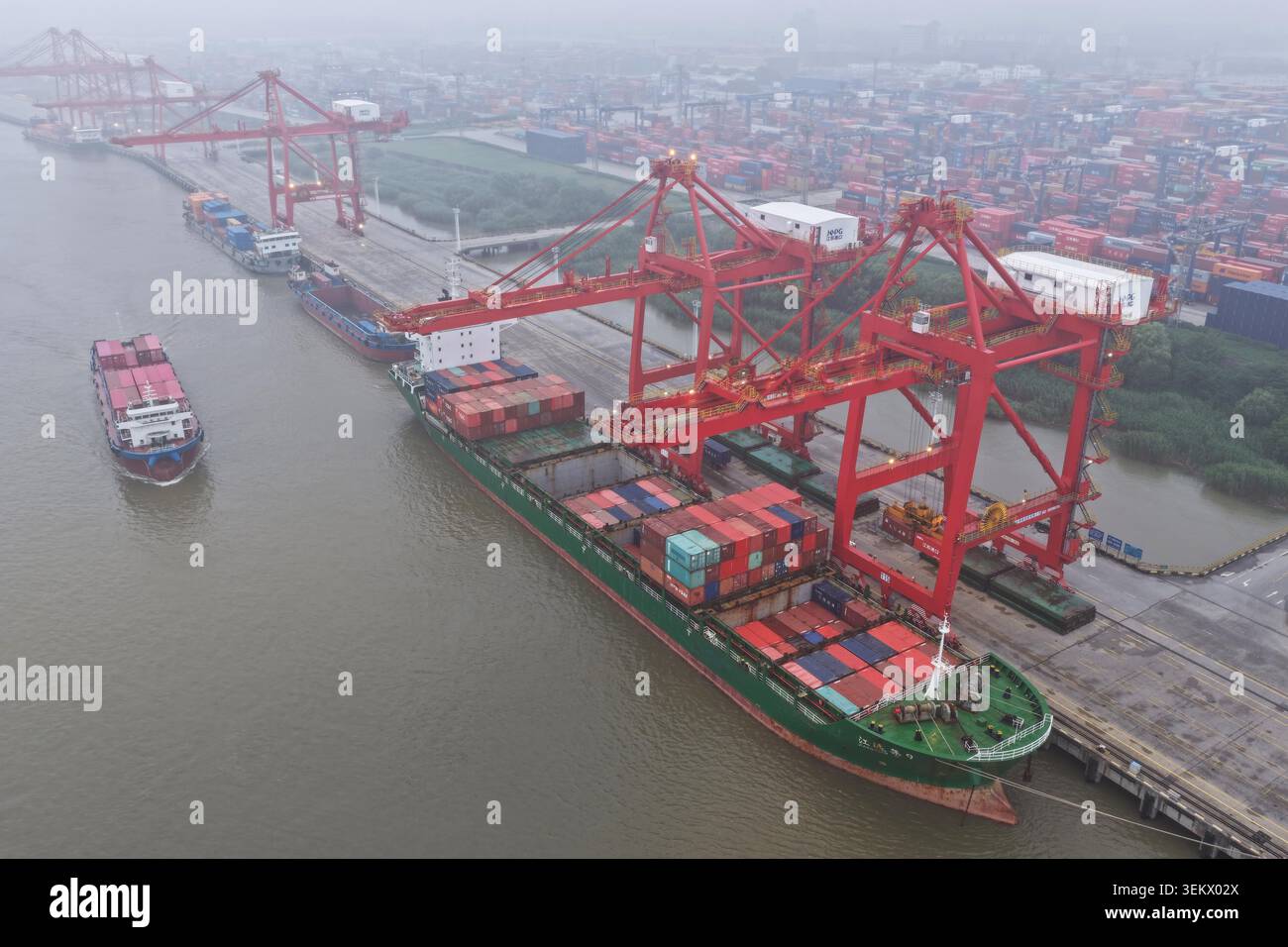 Containers are handled at Longtan Container Terminal in Nanjing, east ...