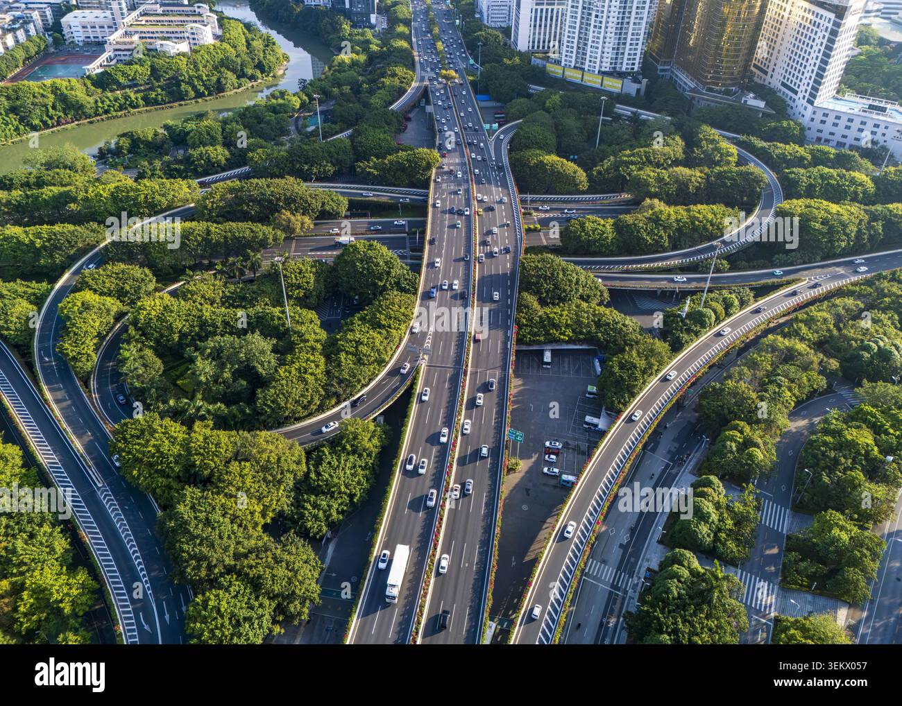 Aerial photos show Nanning's lush urban landscape with South Lake Park ...