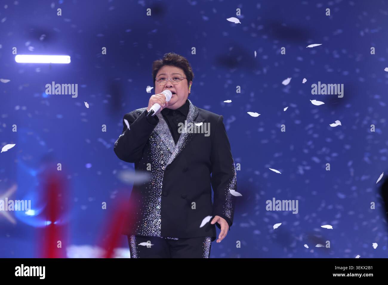 Chinese singer Han Hong attends the PEACEBIRD 30th anniversary fashion ...