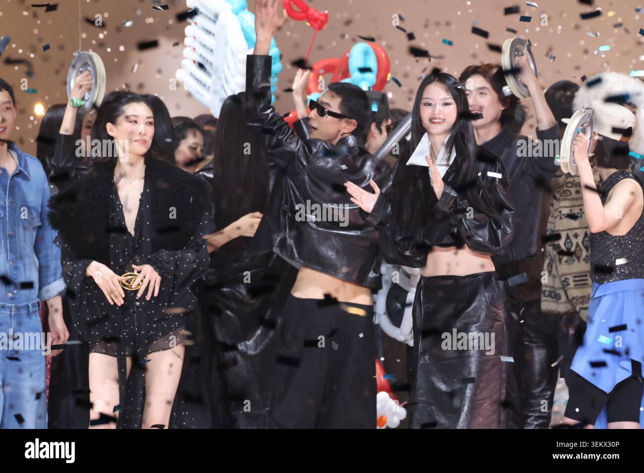 Chinese model He Cong attends Peacebird's 30th anniversary fashion show ...