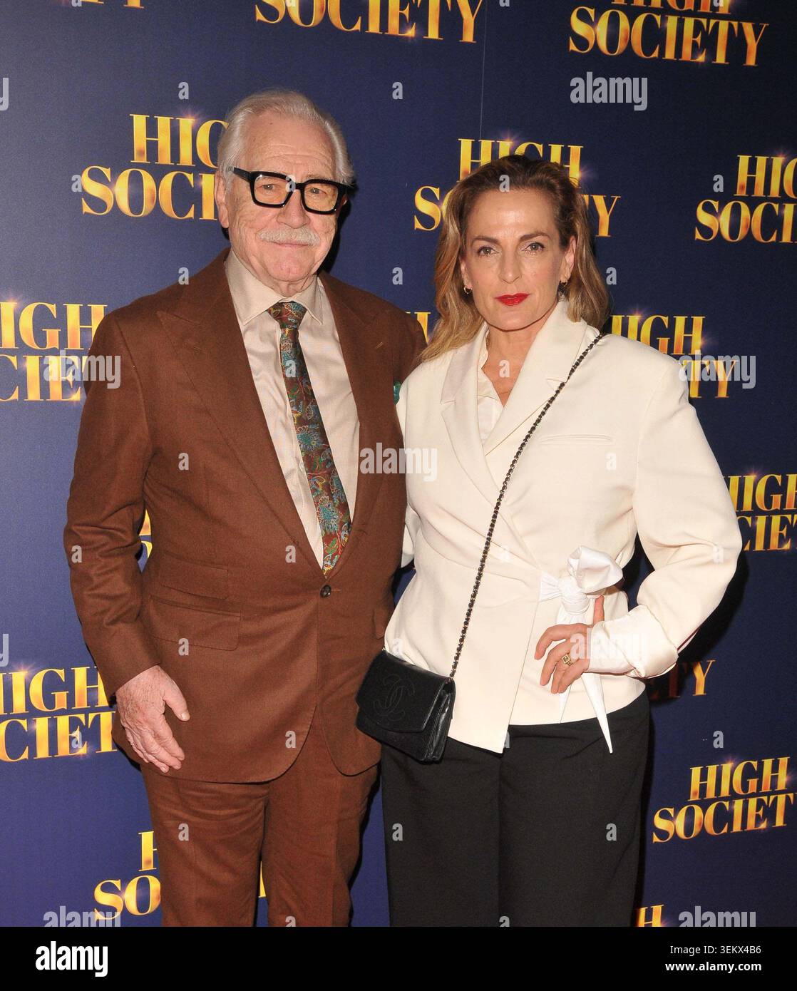 Brian Cox and Nicole Ansari-Cox at the "High Society" musical press ...