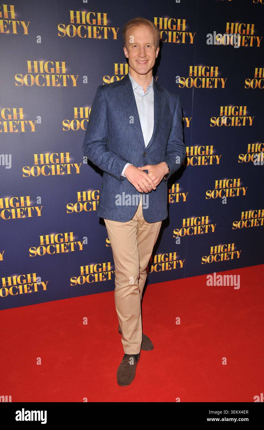 William Hanson at the "High Society" musical press night, Barbican ...