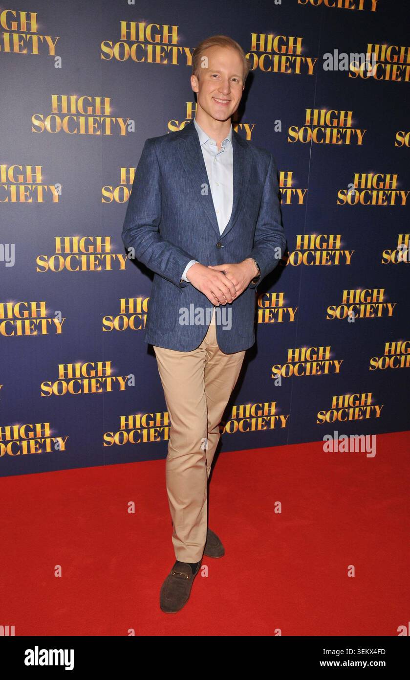 William Hanson at the "High Society" musical press night, Barbican ...