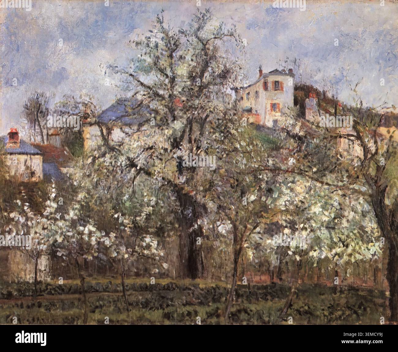 Camille Pissarro, Kitchen Garden and Trees in Bloom, Spring, Pontoise ...