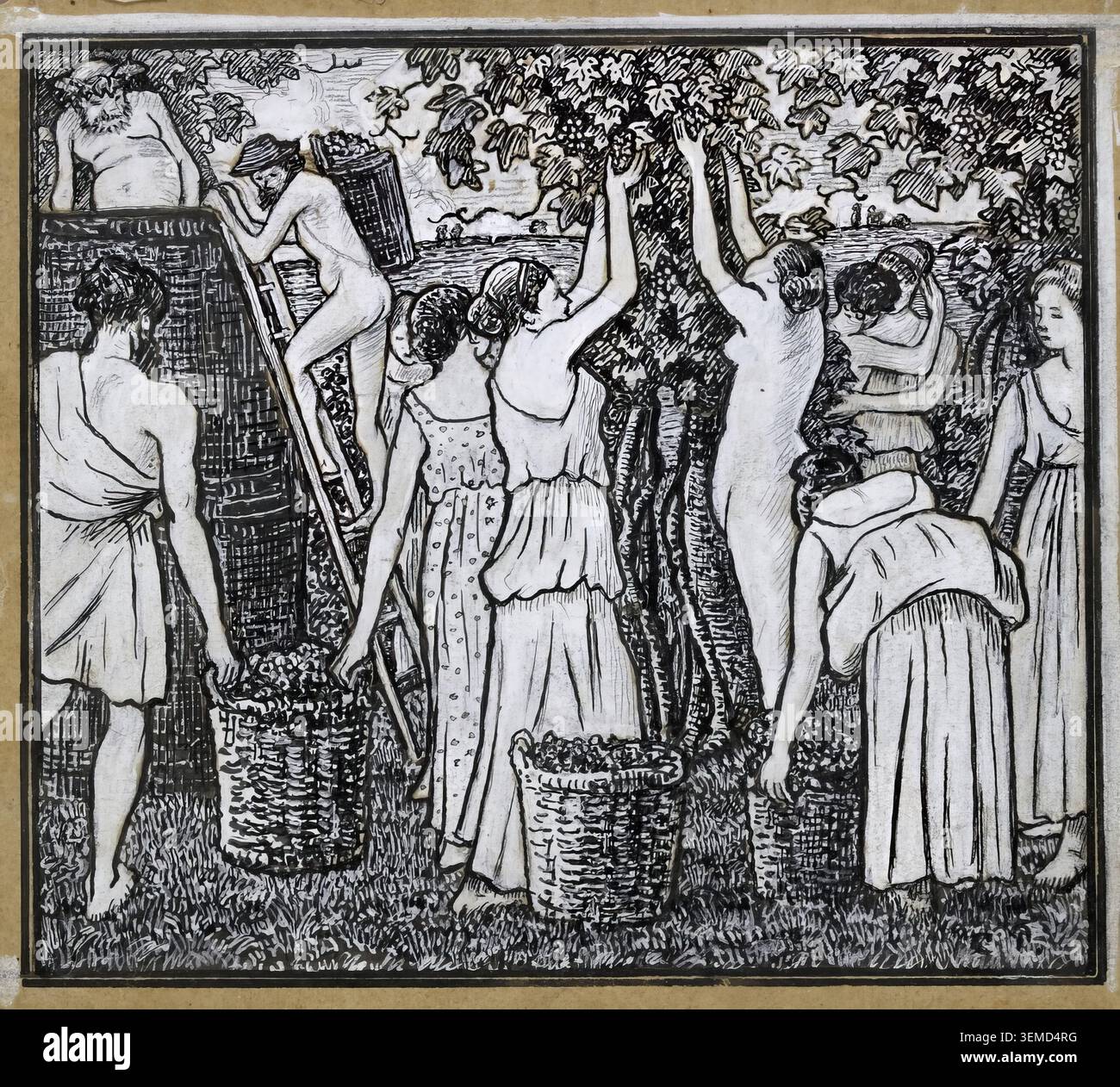 Camille Pissarro, Grape Harvest, Compositional Study for Daphnis and ...