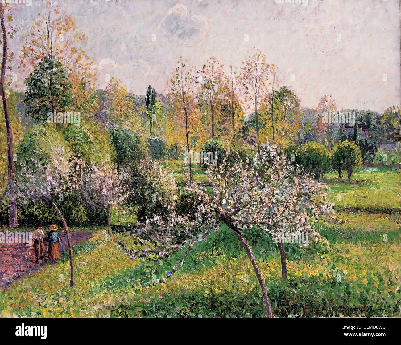 Camille Pissarro, Apple Trees in Blossom, Éragny (Pommiers en fleurs ...