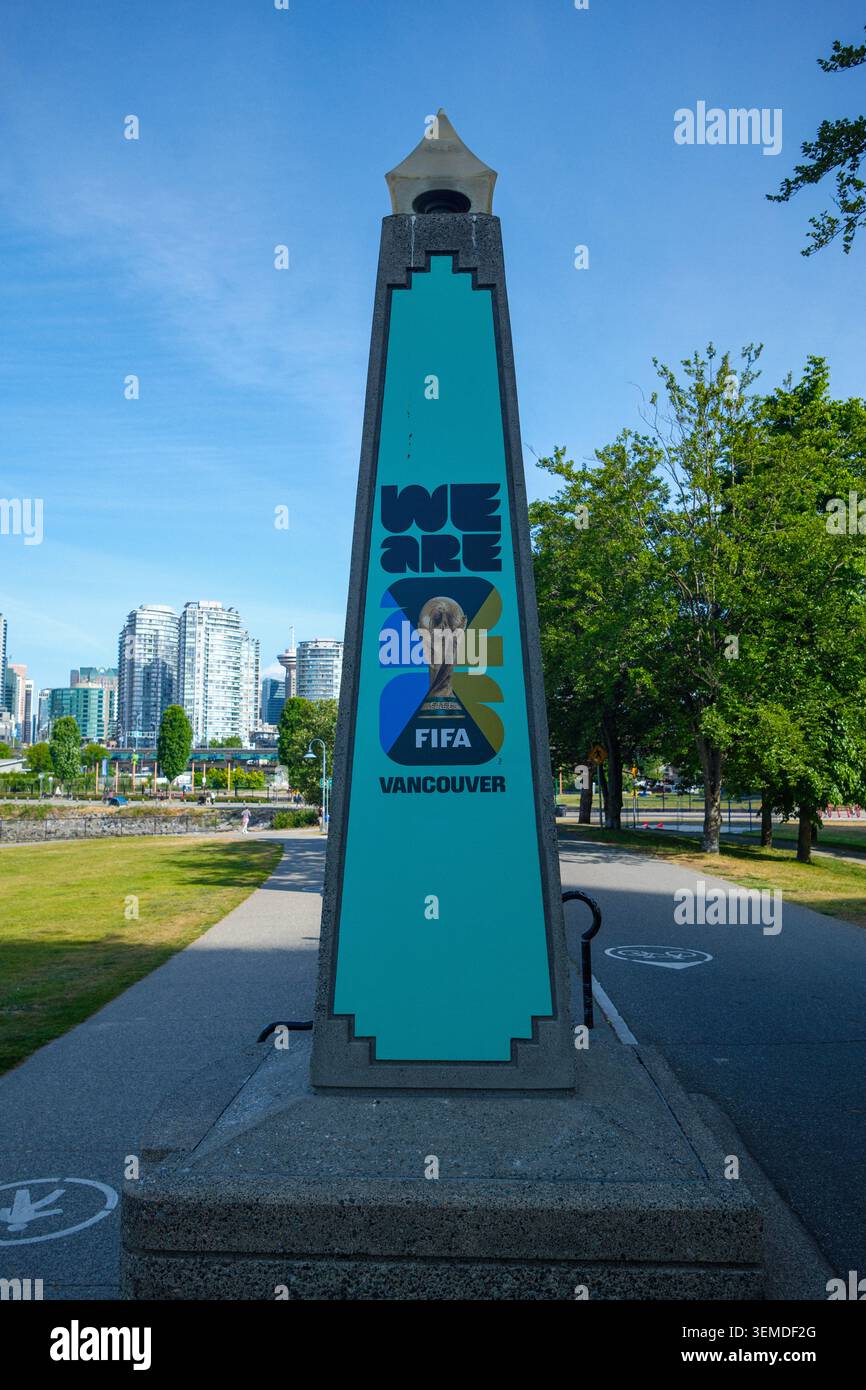 FIFA World Cup 2026 artwork along Creekside Park in Vancouver, BC Stock ...