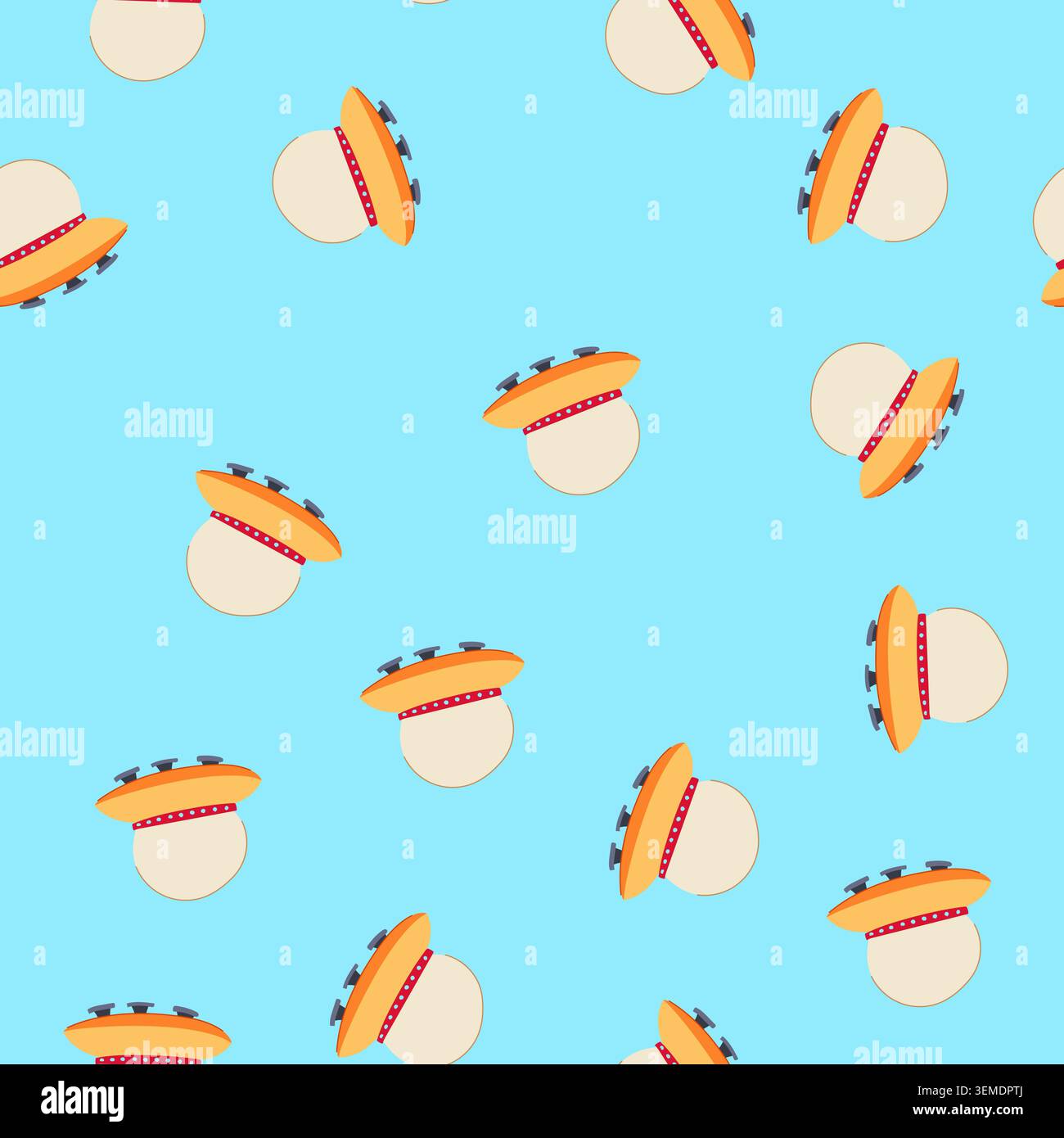 seamless pattern sky ufo ship cartoon vector Stock Vector Image & Art ...