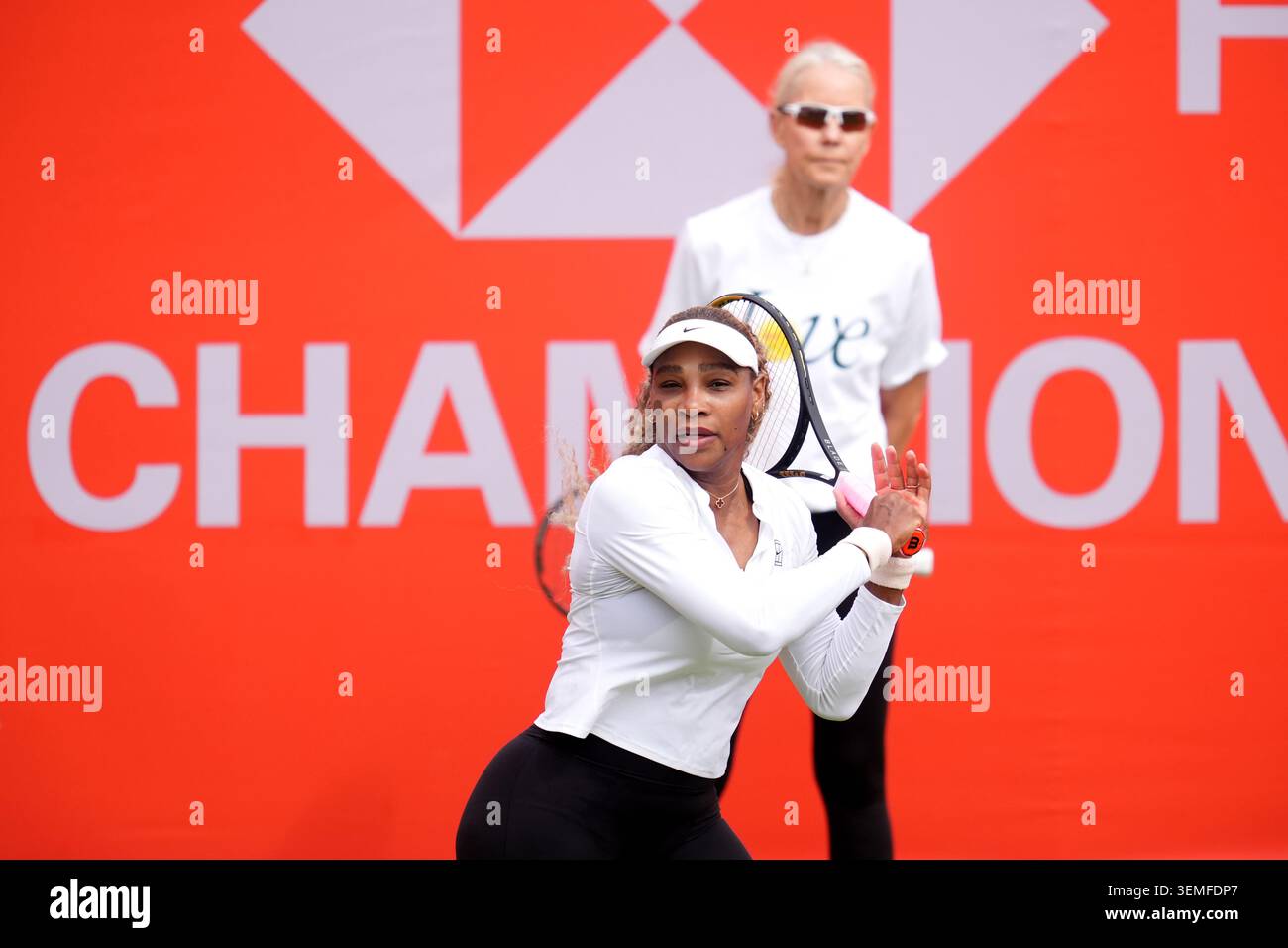 Serena Williams of the USA (left) with coach Rennae Stubbs at The Queen ...