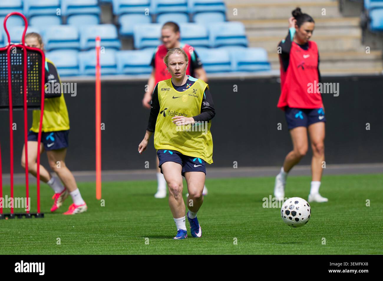 Oslo 20260607. Thea Bjelde prepares for the World Cup qualifier against ...