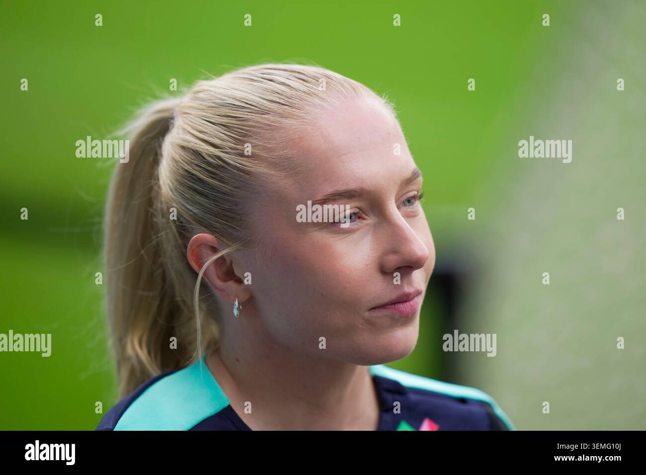 Oslo 20260607. Thea Bjelde prepares for the World Cup qualifier against ...