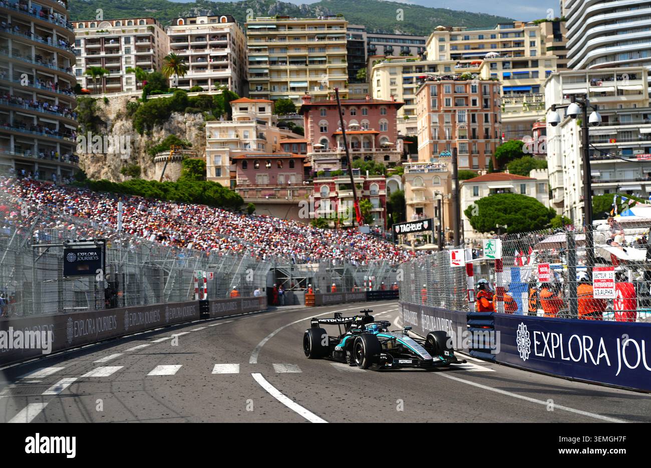 Mercedes' George Russell during the Monaco Grand Prix at the Circuit de ...