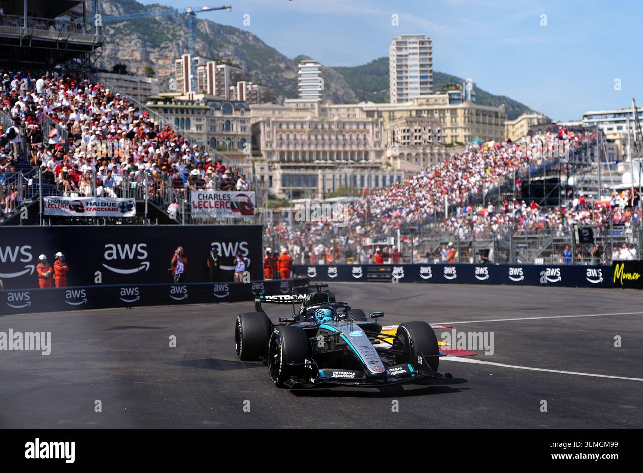 Mercedes' George Russell during the Monaco Grand Prix at the Circuit de ...