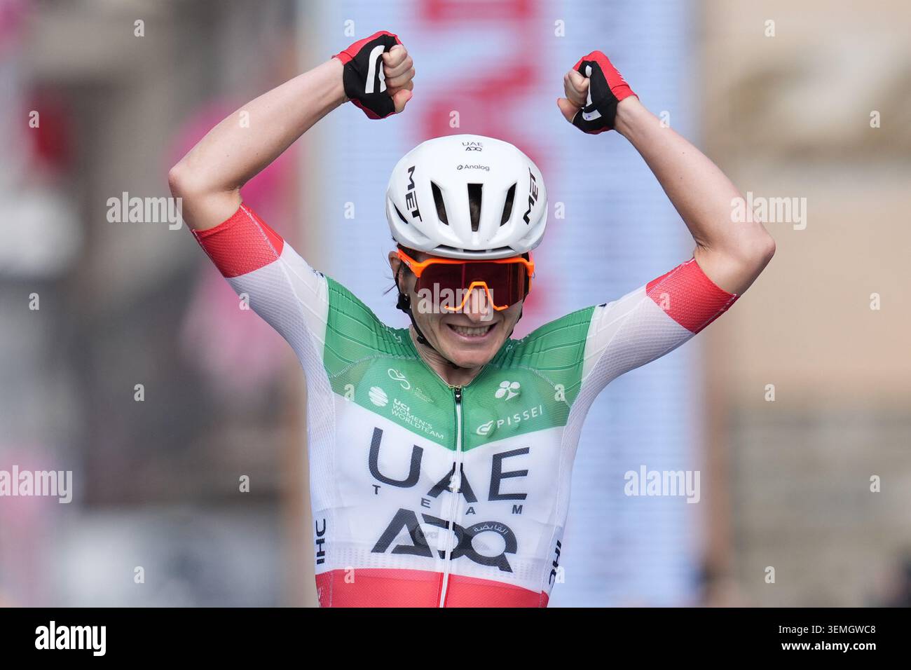 Italy’s Elisa Longo Borghini of UAE Team ADQ’s winner Stage 9 of the ...