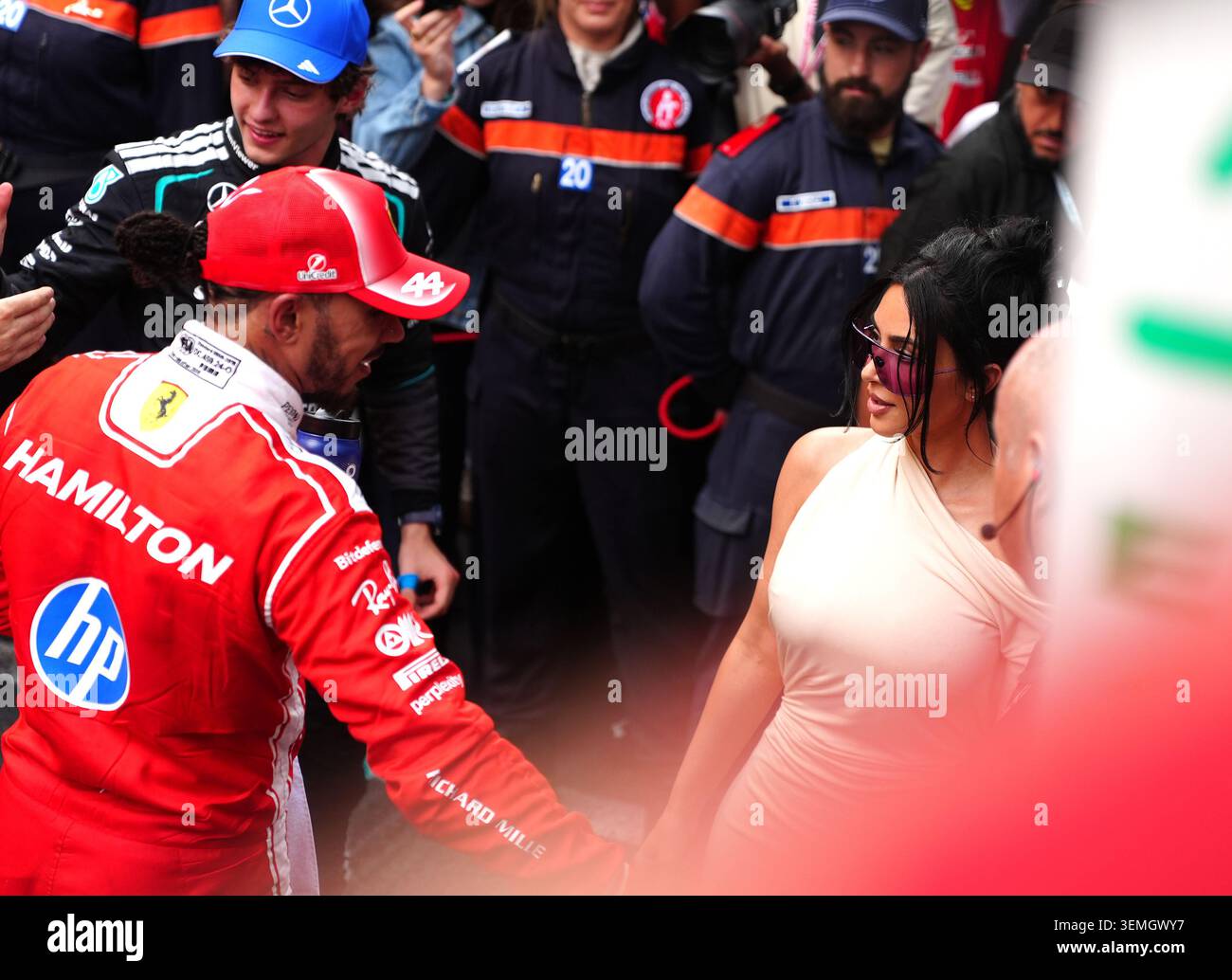 Ferrari's Lewis Hamilton (left) and Kim Kardashian after the Monaco ...