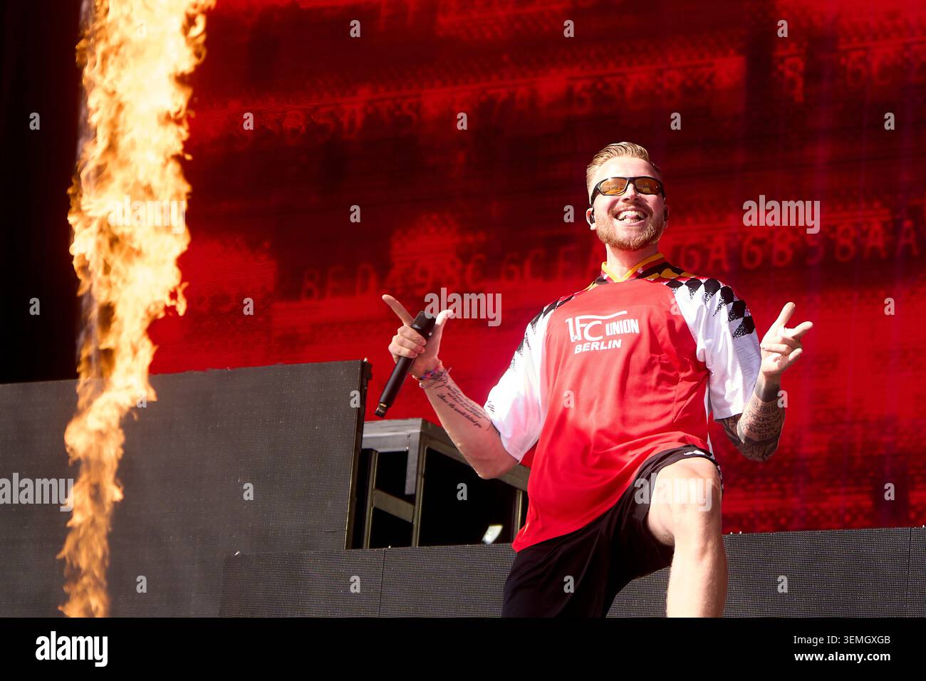 07 June 2026, Rhineland-Palatinate, Nürburg: Rapper Finch performs on ...