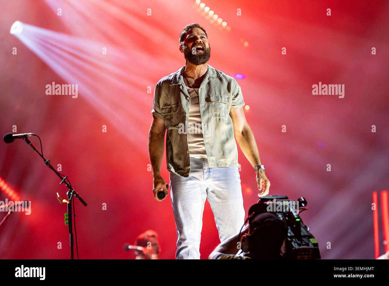 Jordan Davis performs during Night 3 of CMA Fest at Nissan Stadium in ...