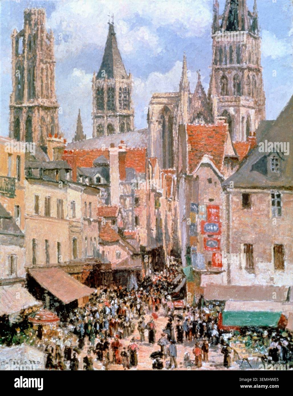 Camille Pissarro, The River and the Wharves, Rouen (La Seine et les ...