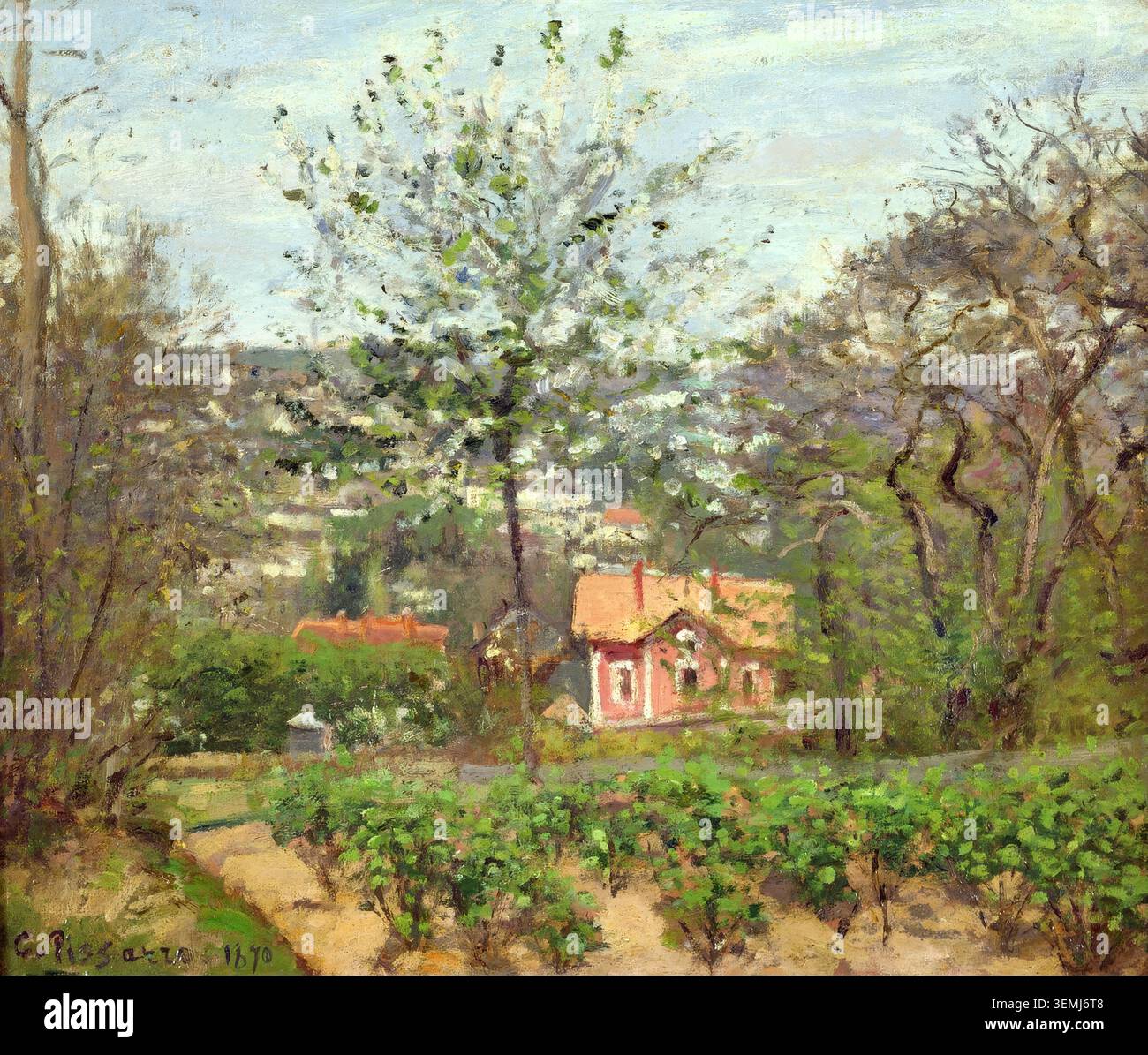 Camille Pissarro, The Cottage or the Pink House - Hamlet of the Flying ...